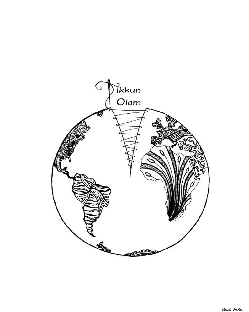 Tikkun Olam - Repairing the World - World Repair - Jewish Poster ...