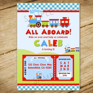 Train / Choo Choo / All Aboard Themed Birthday Party Invitation - Etsy