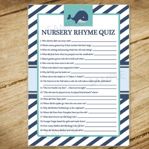 Little Squirt / Whale / Nautical Theme Matching Baby Shower Game ...