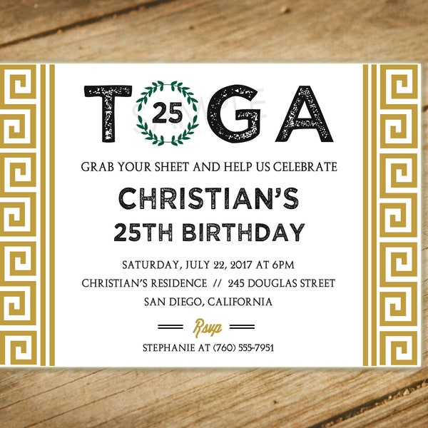 Toga Party Etsy