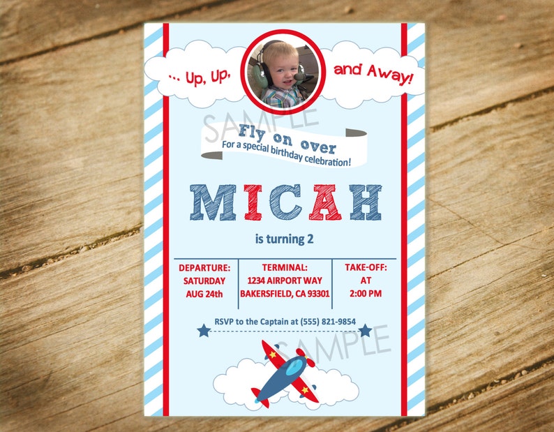 Airplane Themed Birthday Invitation / Printable | Etsy