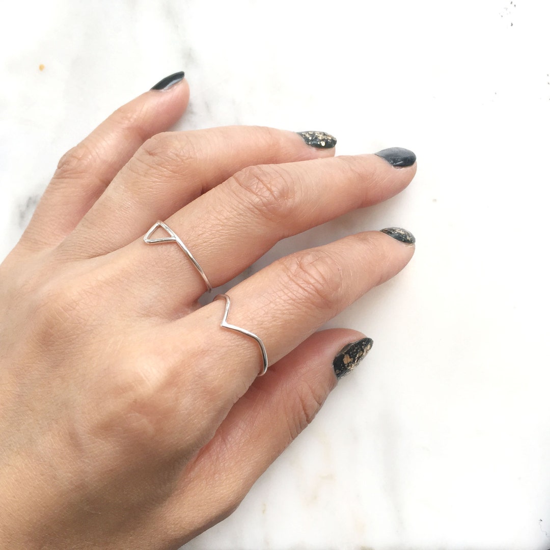 Stack Ring, Mountain Ring, V, Arch, Midi Ring, Triangle Ring - Etsy