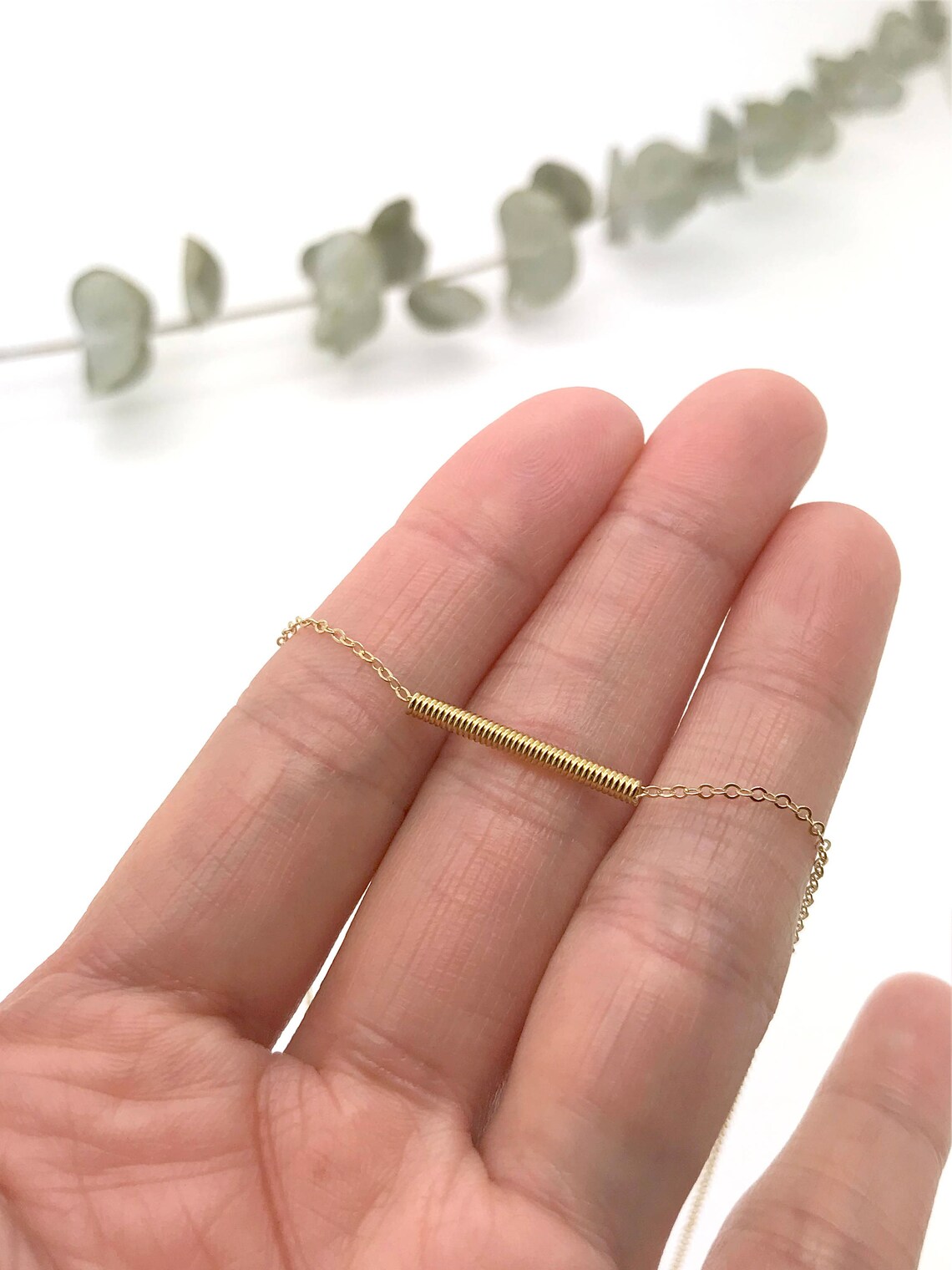 Spring Coil Necklace Accent Necklace / Gold Spring Bar | Etsy