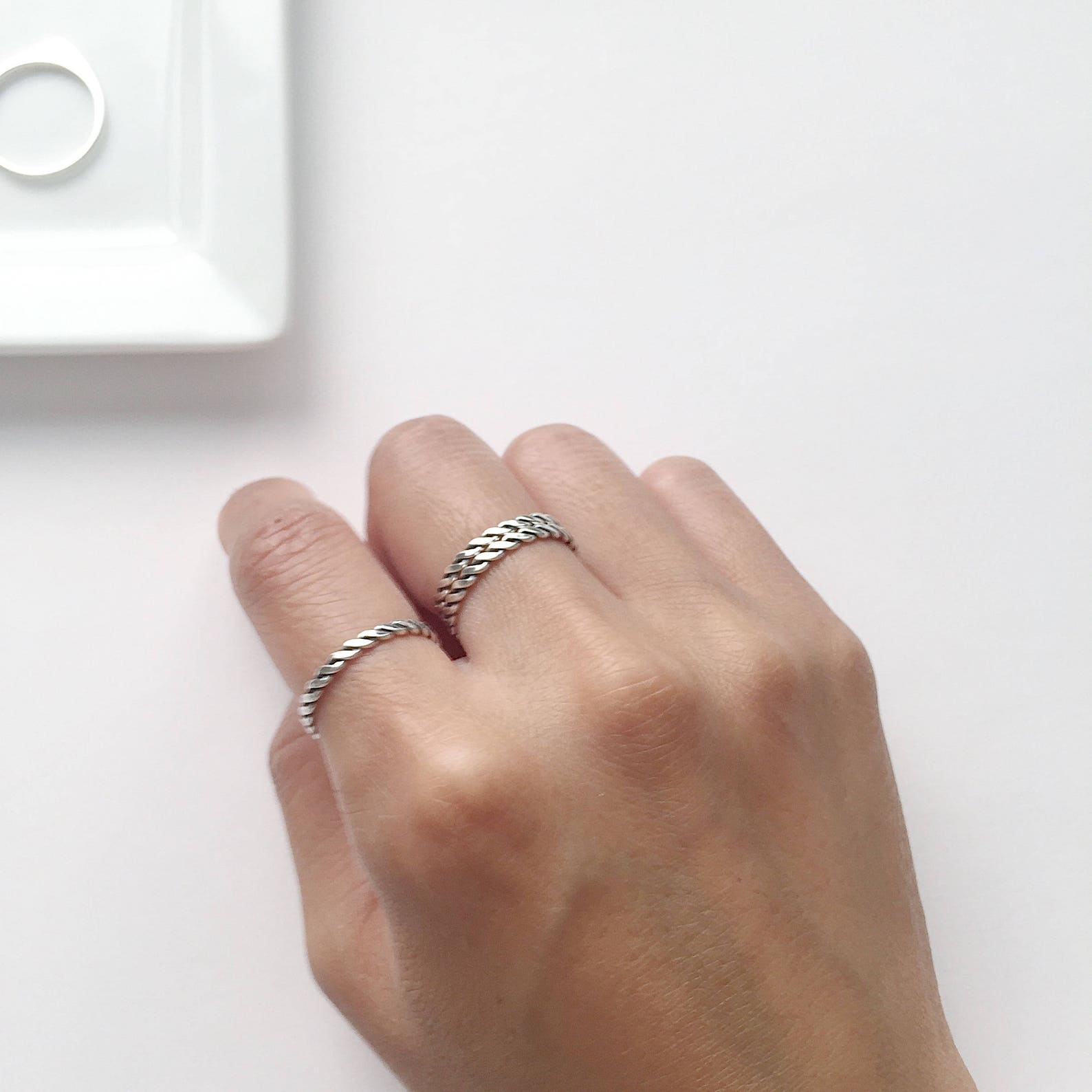 Sterling Silver Twisted Rope Ring | Etsy