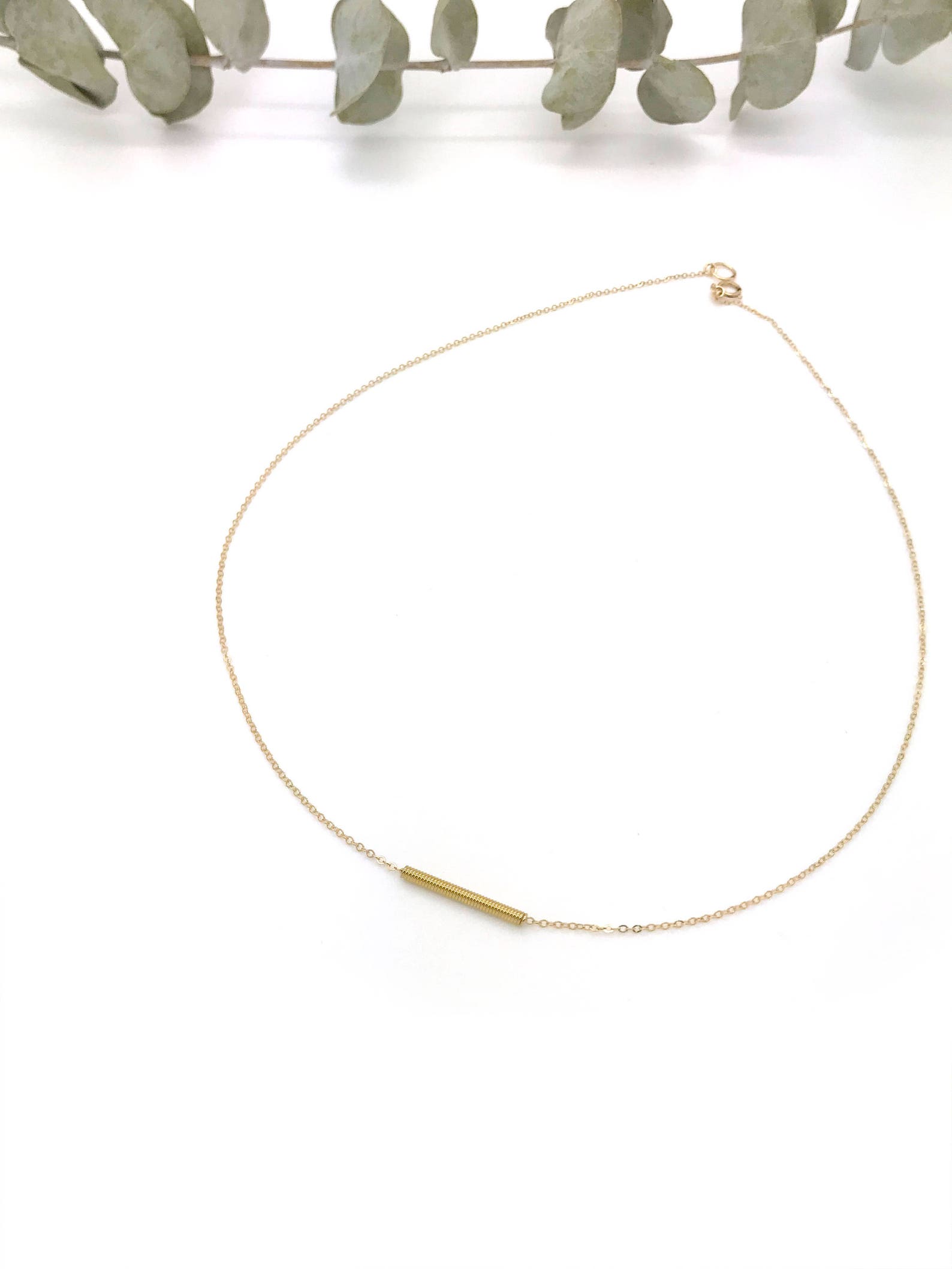 Spring Coil Necklace Accent Necklace / Gold Spring Bar | Etsy