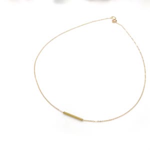 Spring Coil Necklace Accent Necklace / Gold Spring Bar Necklace / 14k ...