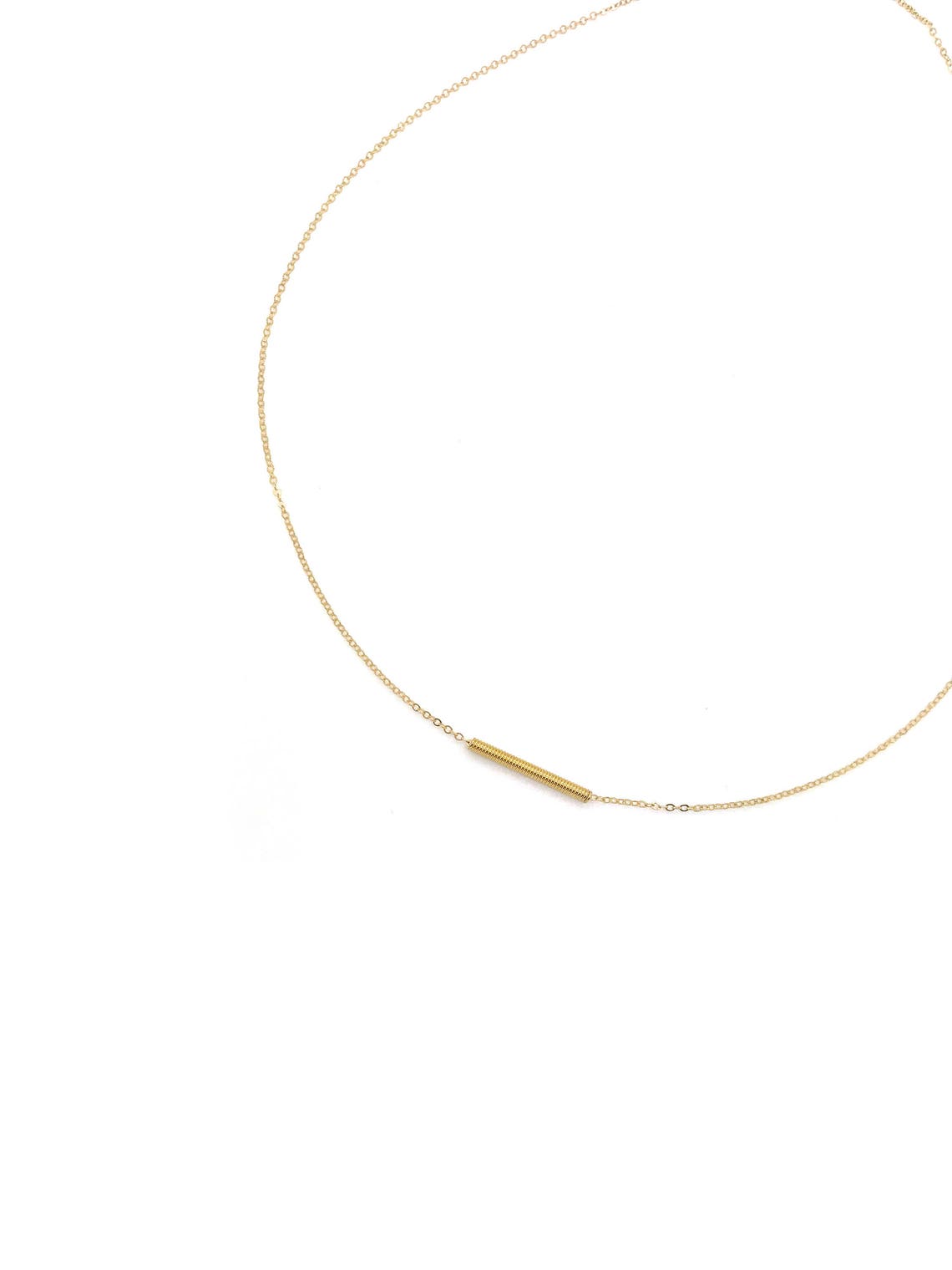 Spring Coil Necklace Accent Necklace / Gold Spring Bar | Etsy