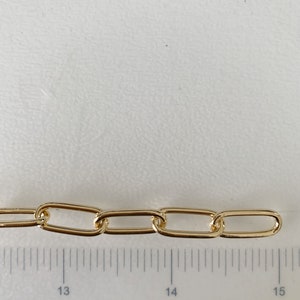 Gold Plated Rectangle Chain Necklace / Bracelet / Oval Elongated Link ...