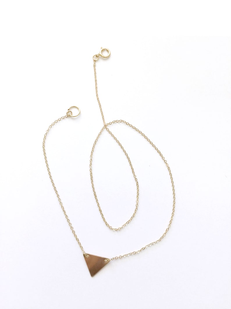 14K Gold Filled Triangle Double Bracelet - Etsy