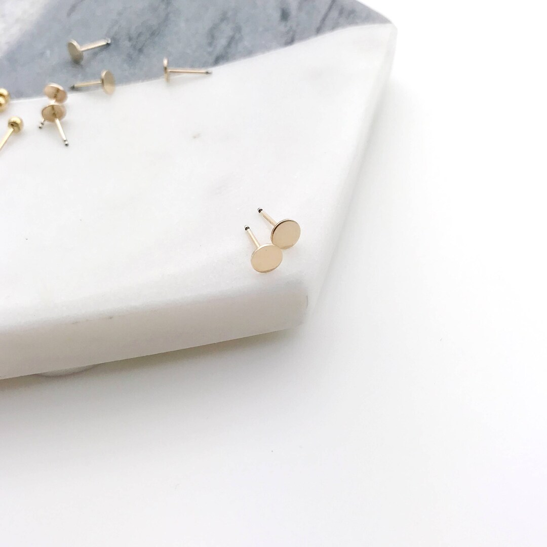 Mini Dot Stud Earrings / Gold Filled Dot Earrings / Daily Earrings - Etsy