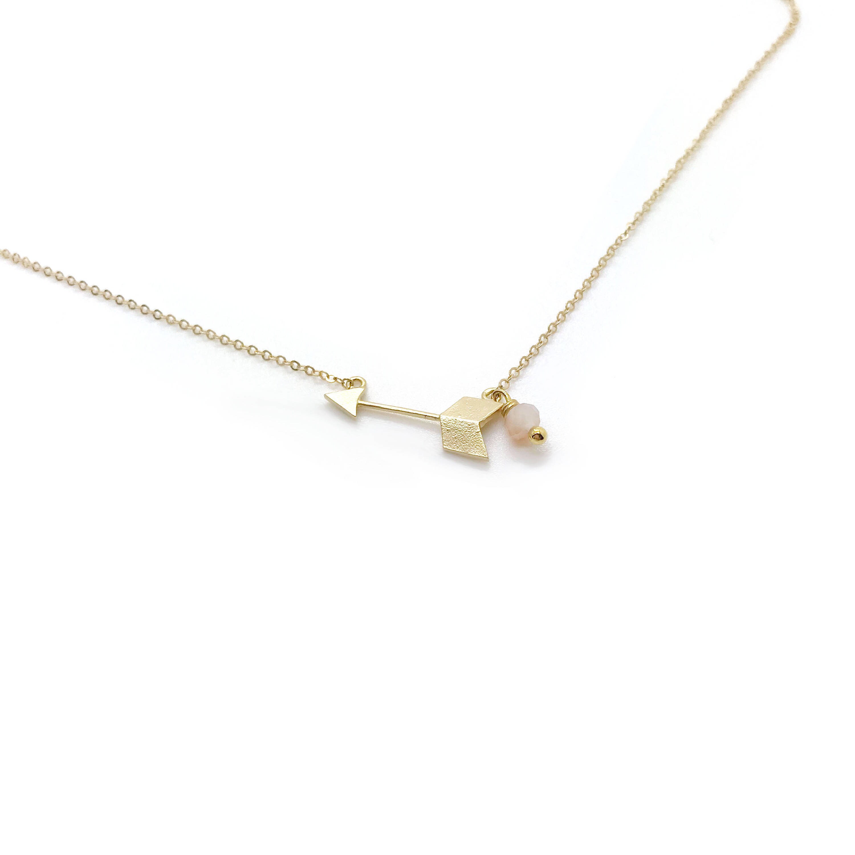 Delicate Gold Arrow With Tiny Bead Necklace - Etsy