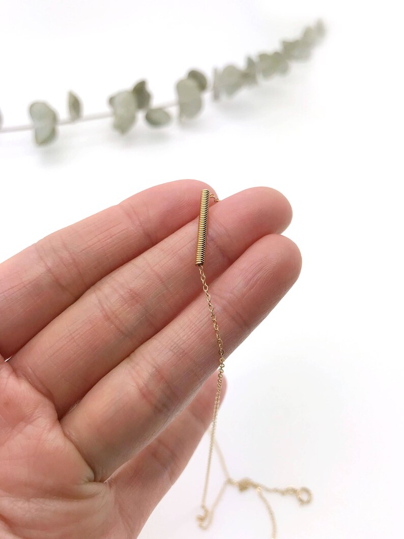 Spring Coil Necklace Accent Necklace / Gold Spring Bar | Etsy