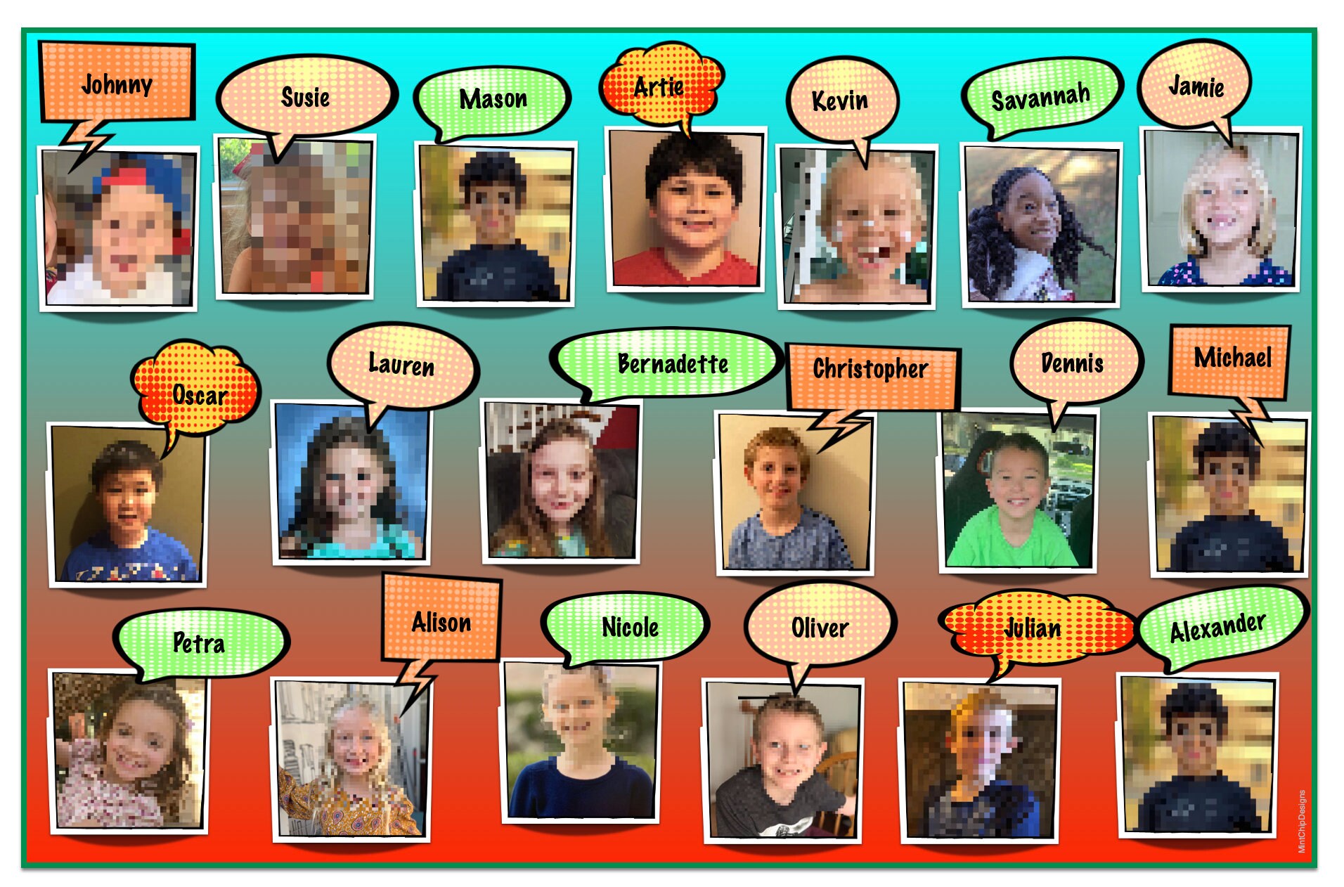 Custom Class Group Photo • Large Placemat, Photomat, Wall Print ...