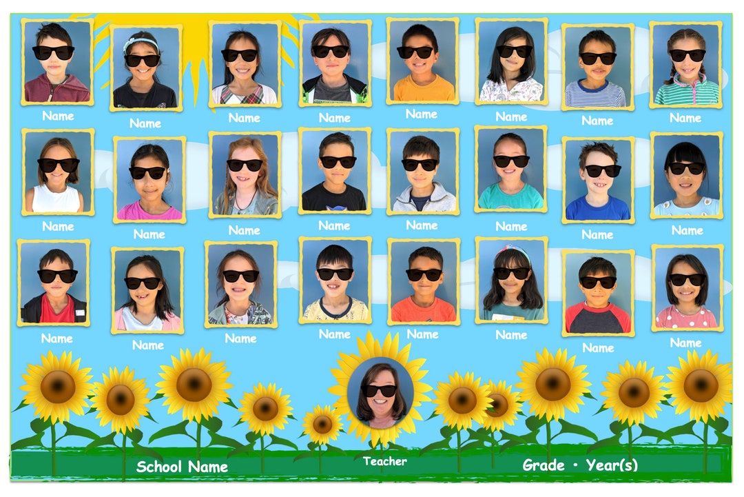 Placemat: Custom Class Photos • Laminated • Sunflowers - Etsy