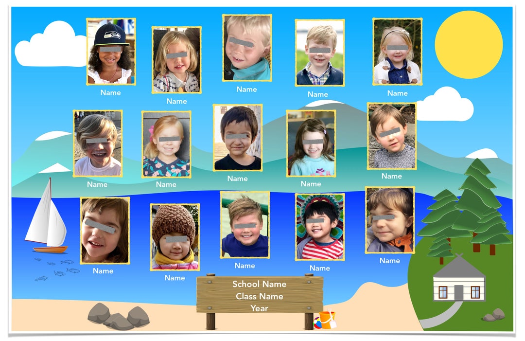 Custom Class Group Photo • Large Placemat, Photomat, Wall Print • Lake ...