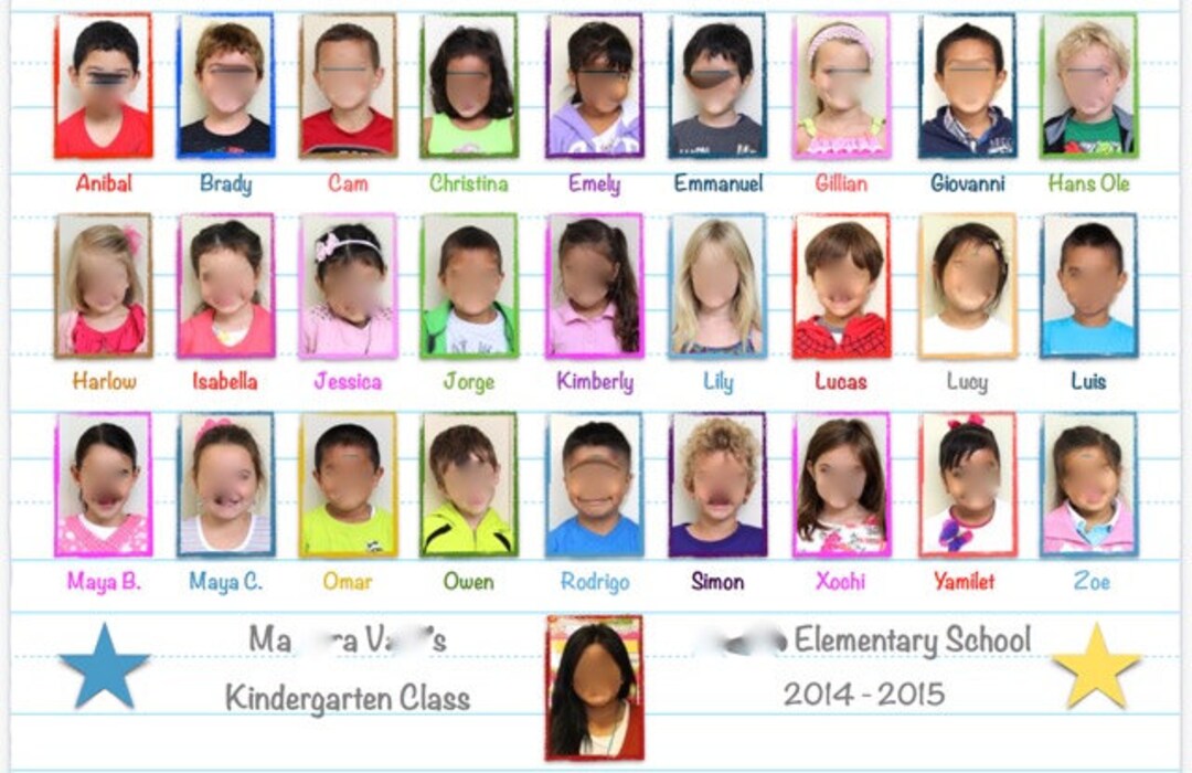 Custom Class Group Photo Placemat - Lined Paper; School Paper Pattern ...