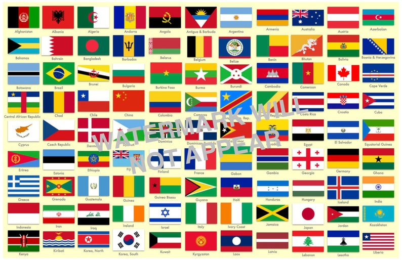 Educational Placemat: World Flags • International • Reversible • Sturdy ...
