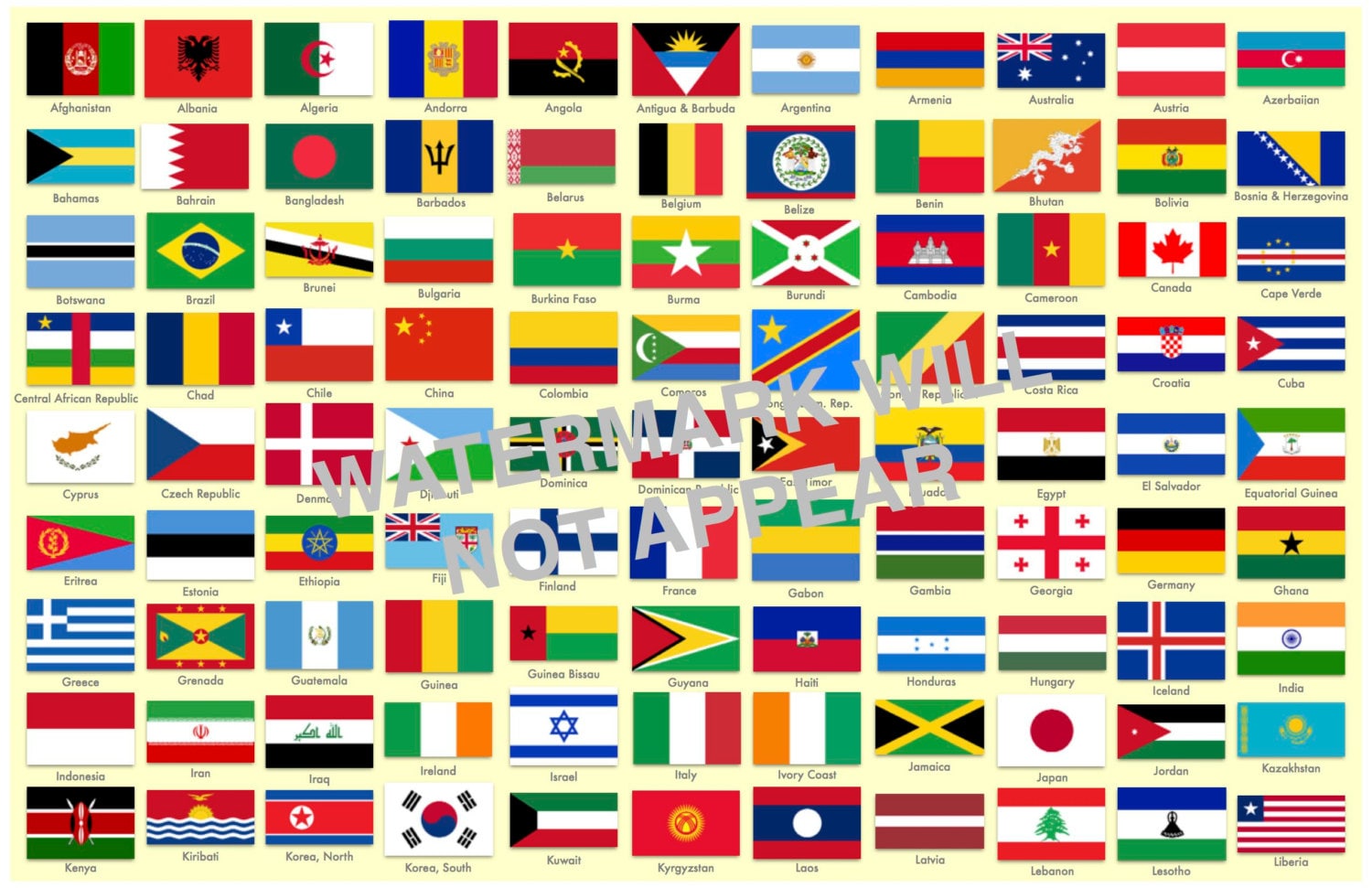 Educational Placemat: World Flags • International • Reversible • Sturdy ...