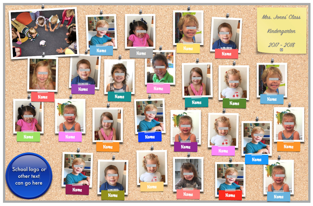 Custom Class Group Photo • Placemat, Photomat, Wall Print • Corkboard ...