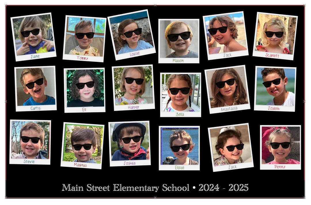 Custom Class Group Photo • Large Placemat • Polaroid Theme - Etsy