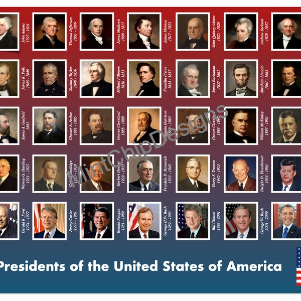 Us Presidents Poster - Etsy
