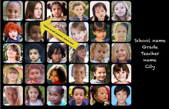 Custom Class Group Photo Placemat Poster Tiled Deskpad | Etsy