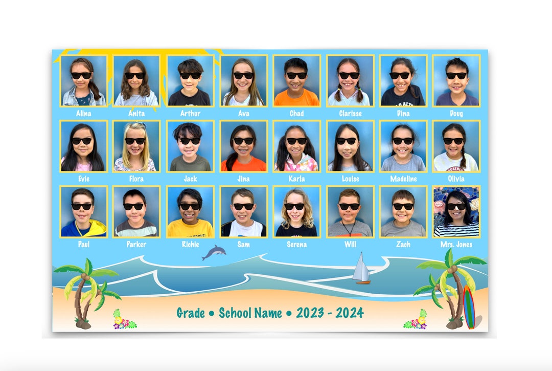 Placemat: Custom Class Photos • Laminated • Beach - Etsy