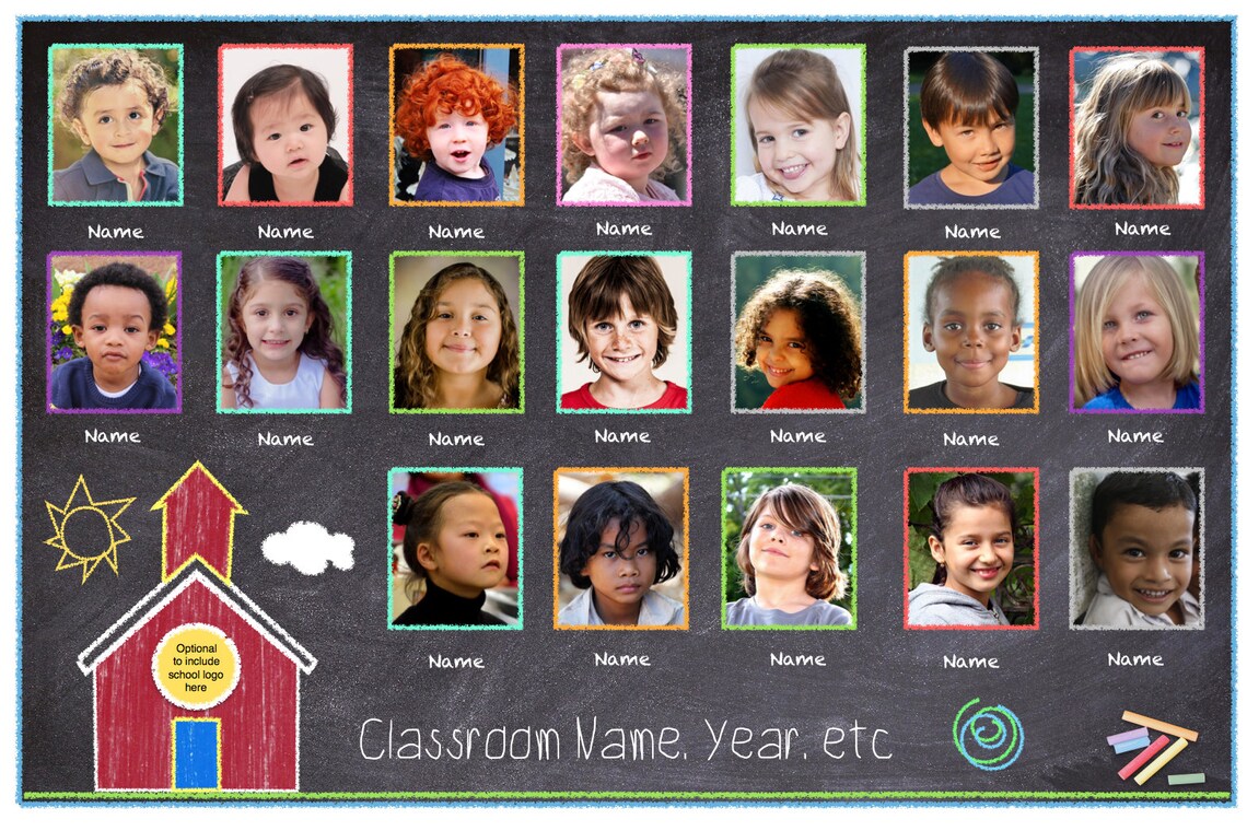 Class Photo Collage • Custom • 12x18 • Laminated • Large • Little Red ...