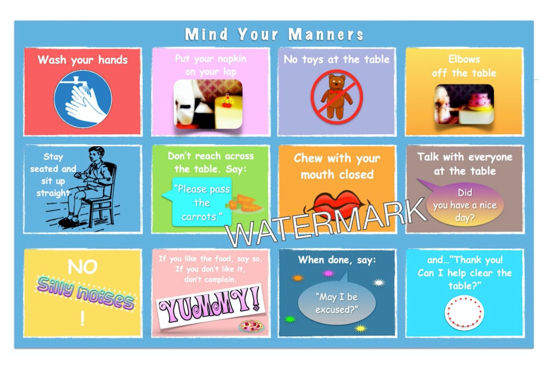 Table Manners for Kids - Digital Download - Etsy