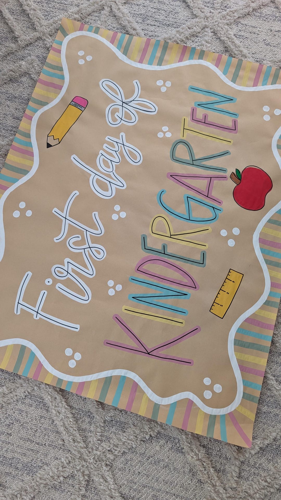 Hand Painted Banner - First Day of Kindergarten - Etsy