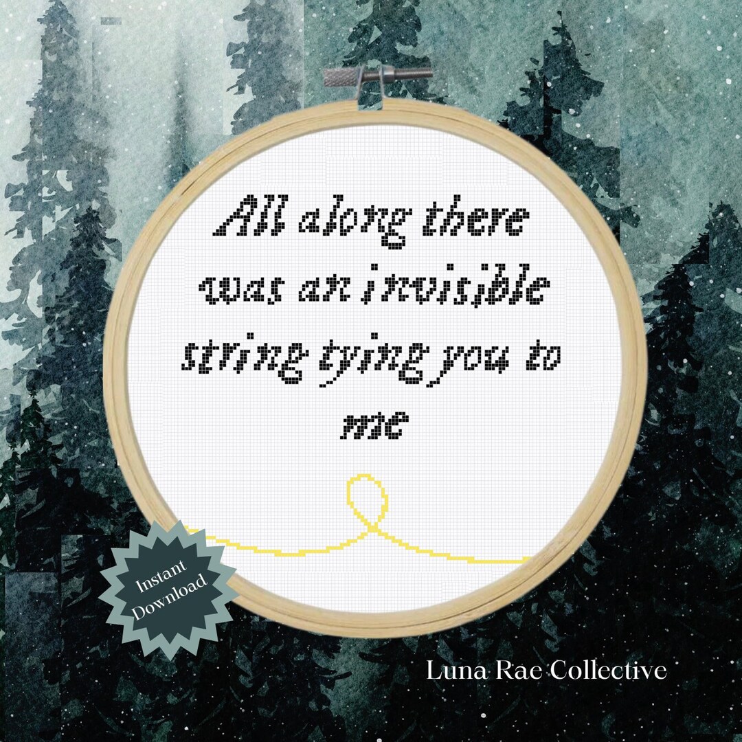 Taylor Swift Folklore 'invisible String' Cross Stitch Pattern (PDF ...