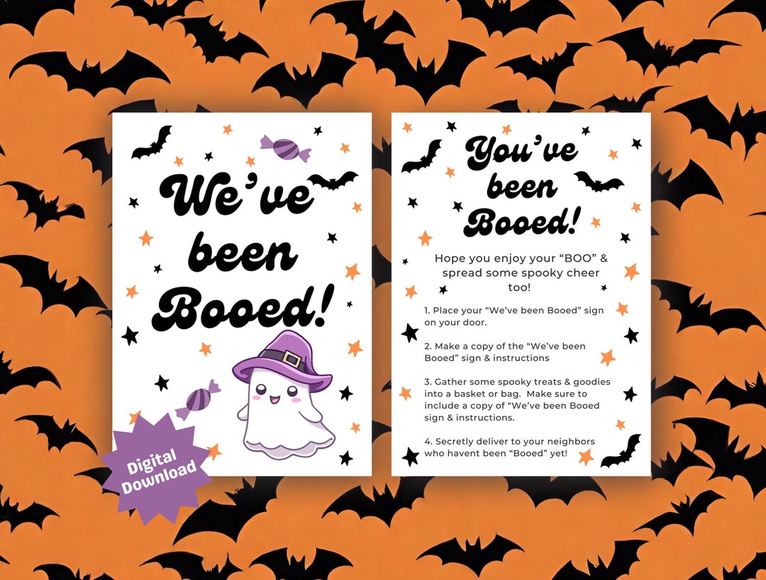 You've Been Booed Printable, You've Been Boo'ed Kit, Halloween ...
