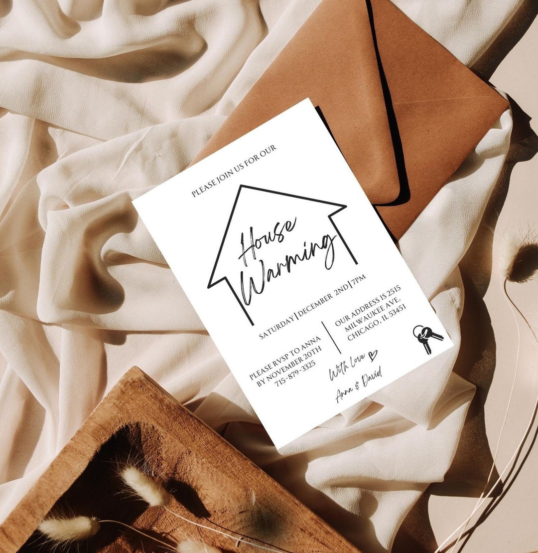 House Warming Invitation Editable, House Warming Party Minimalist ...