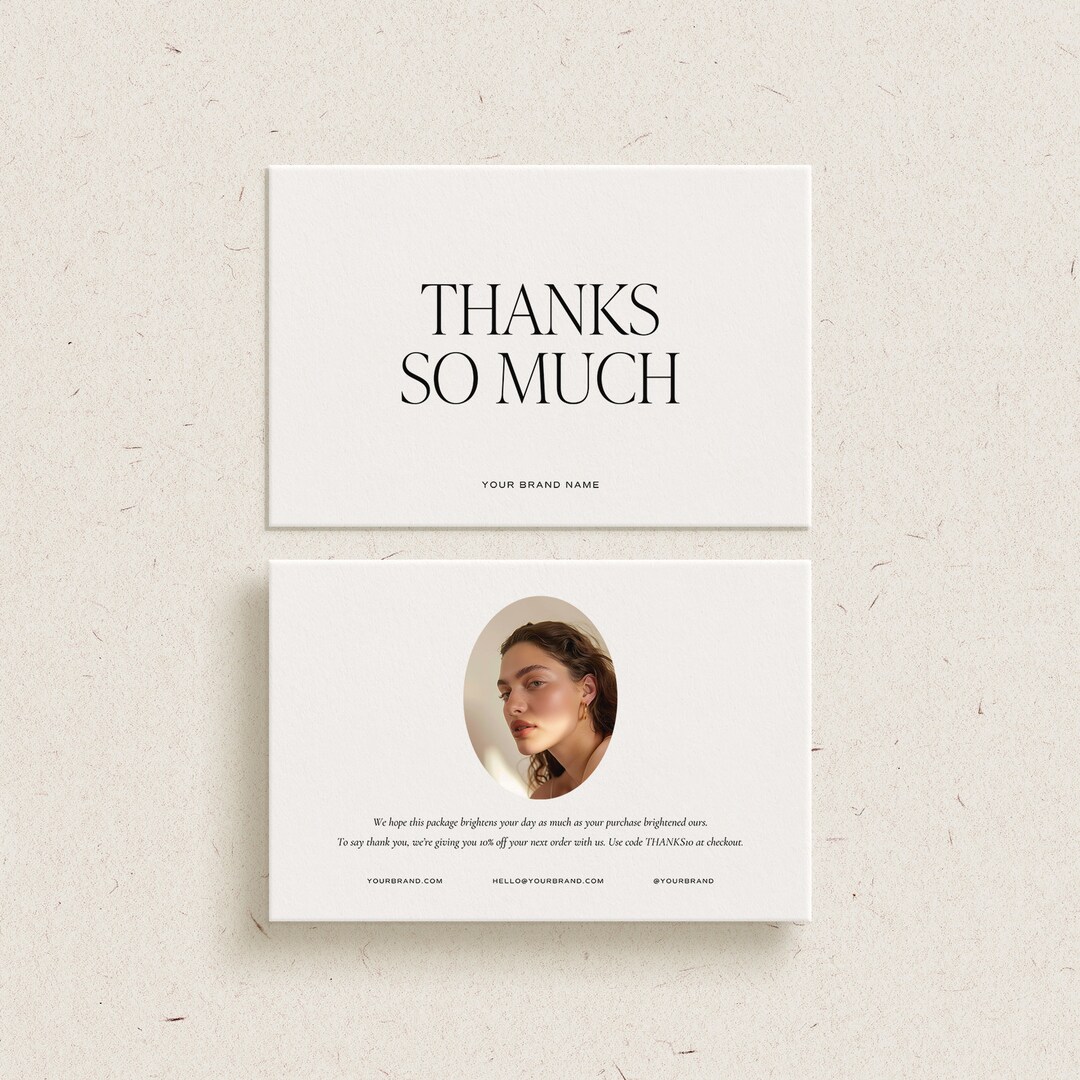 CANVA Thank You Card Template | Editable Business Thank You Card ...