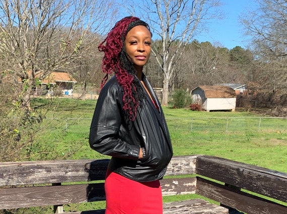 Vintage Black Leather Jacket by BYRNES & BAKER//Size M - Gem