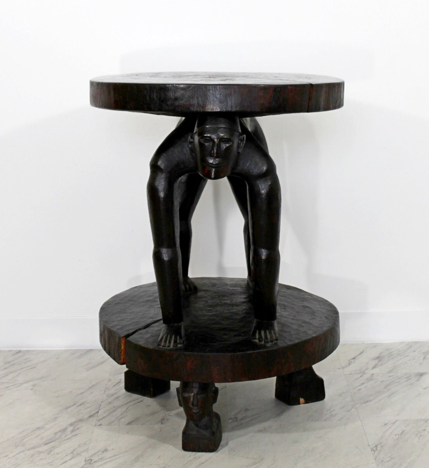 Vintage African Tribal Carved Rosewood Occasional Accent Table - Etsy