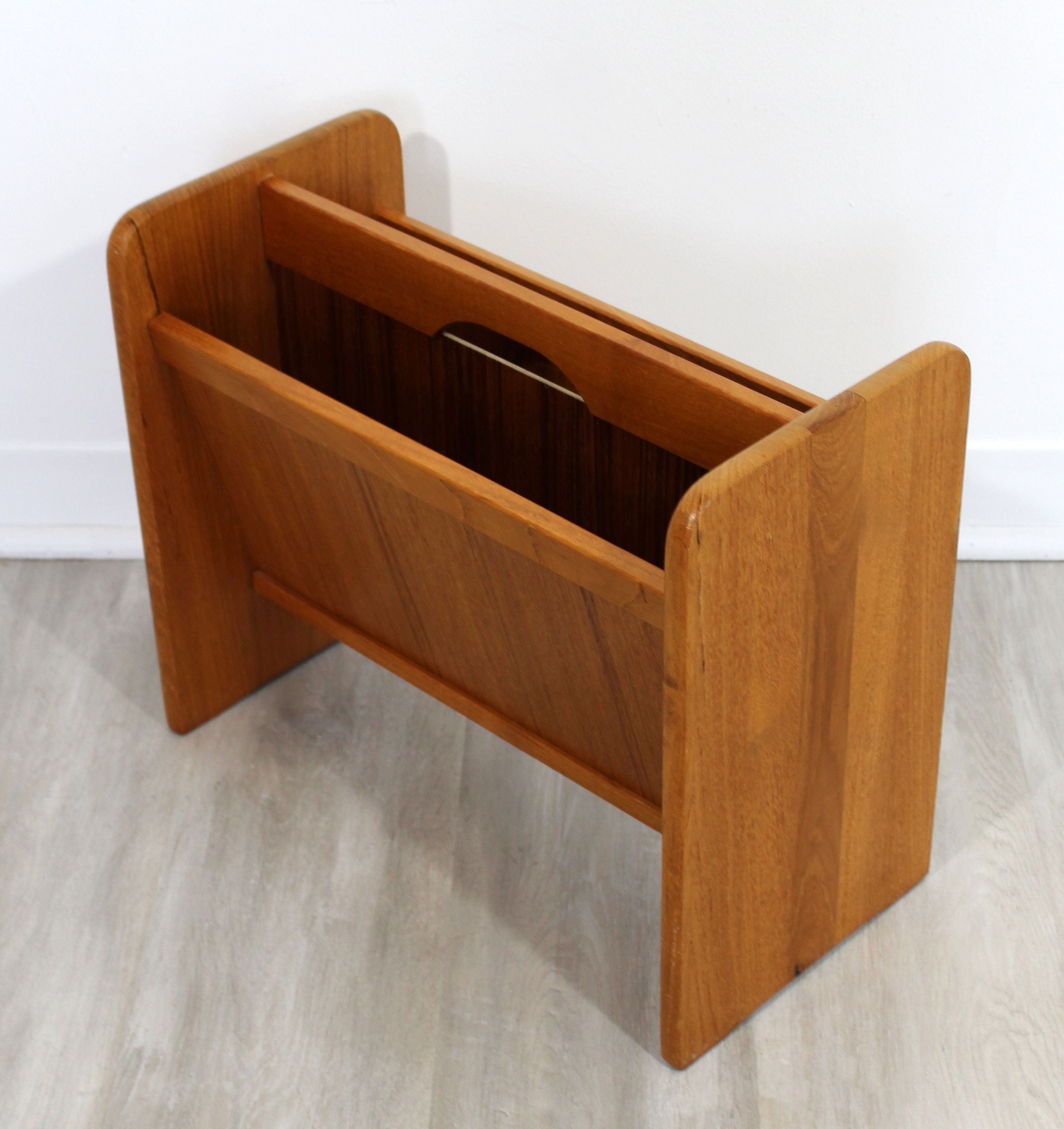 Mid Century Modern Danish Teak Double Sided Magazine Rack by - Etsy