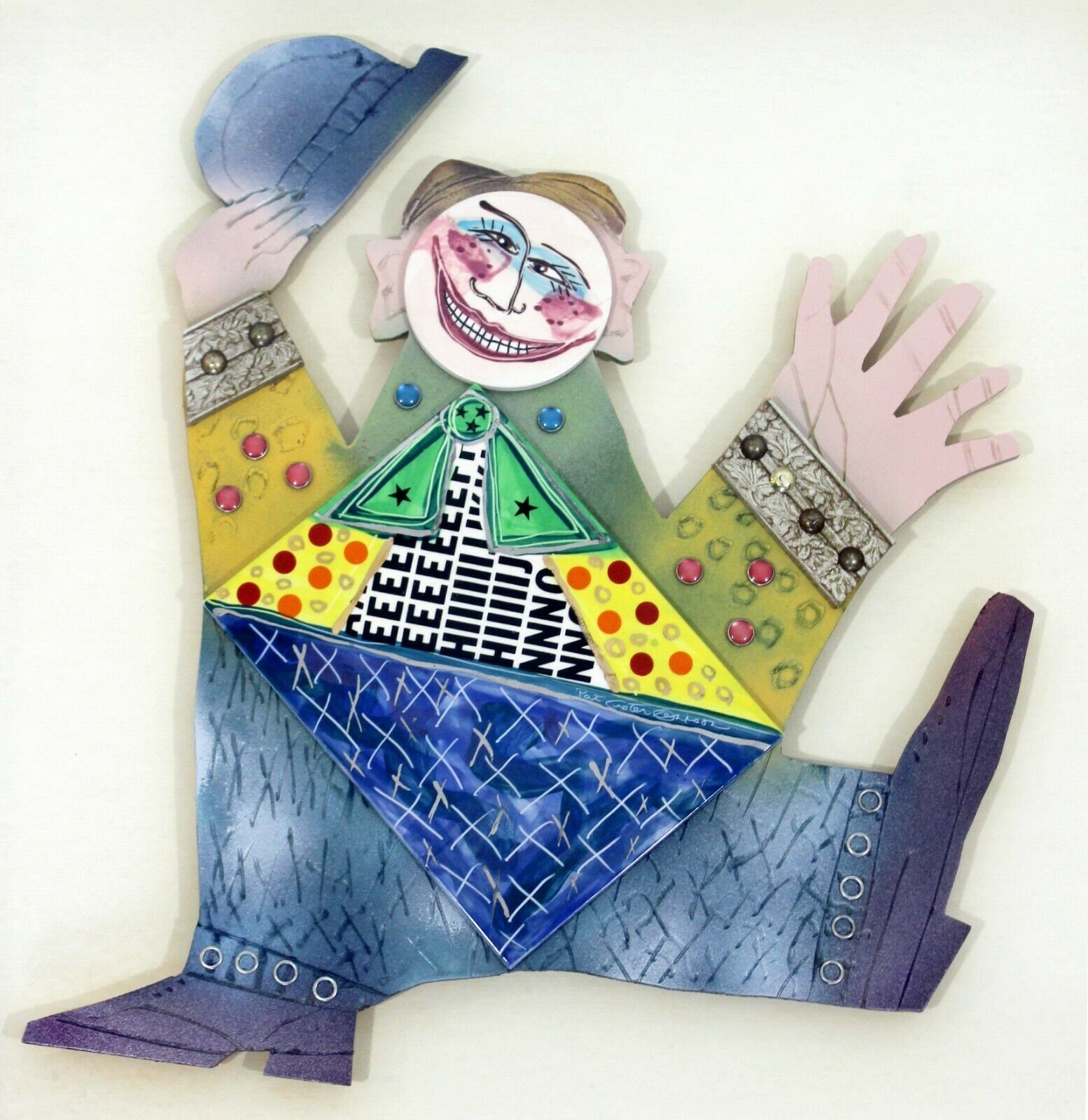 Contemporary Modern Framed Ceramic Wall Sculpture Signed Pat Dennison ...