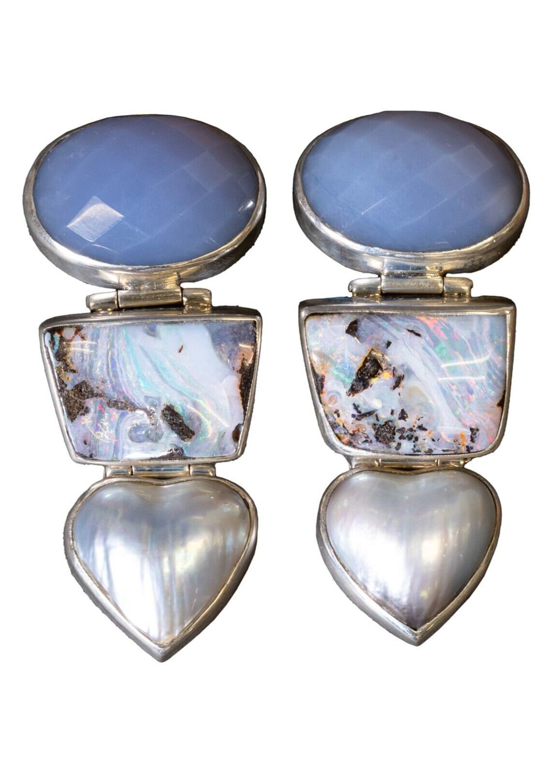 Stephen Dweck Opal & Pearl One-of-a-kind Sterling Silver Drop Earrings ...