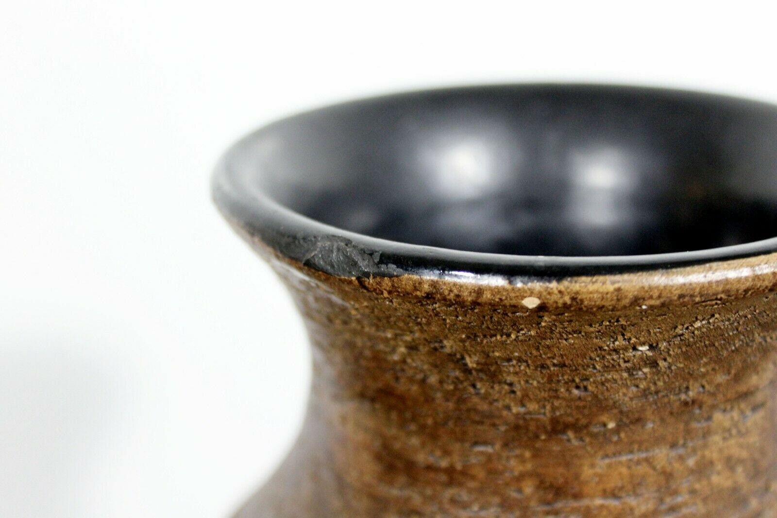 Mid Century Modern Brown Ceramic Stenciled Art Vase Made in Italy ...
