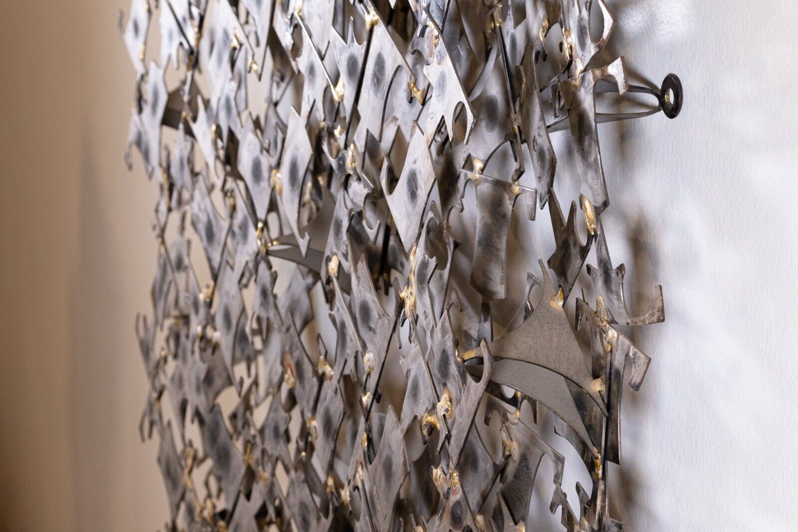 Marc Weinstein Mid Century Modern Brutalist Metal Round Starburst Wall ...