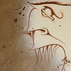 Charlie Alan Kraft Set of 4 Spray Paint & Ink Drawings on Torn Paper ...