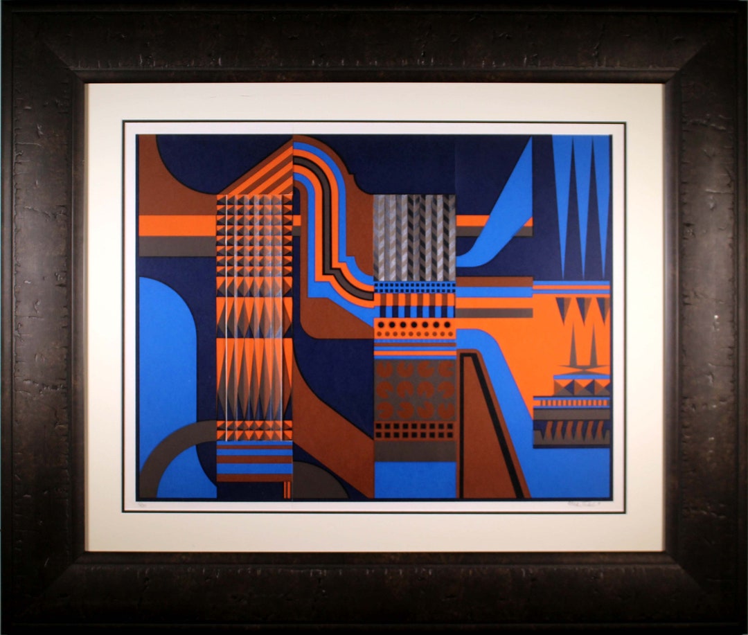 Rick Tunkel Postmodern Op Art Abstract Geometric 3D Serigraph 2/250 ...