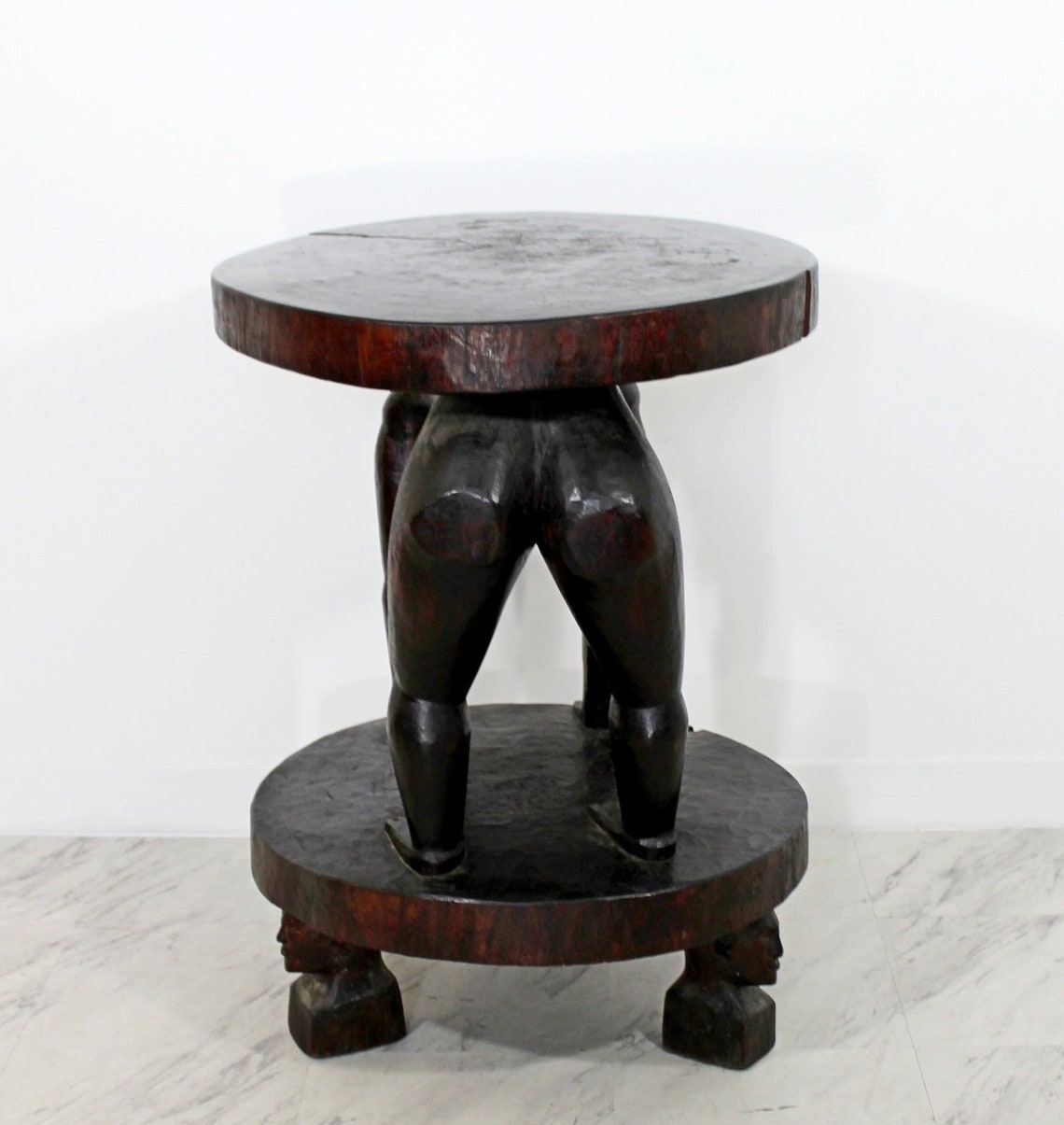 Vintage African Tribal Carved Rosewood Occasional Accent Table - Etsy