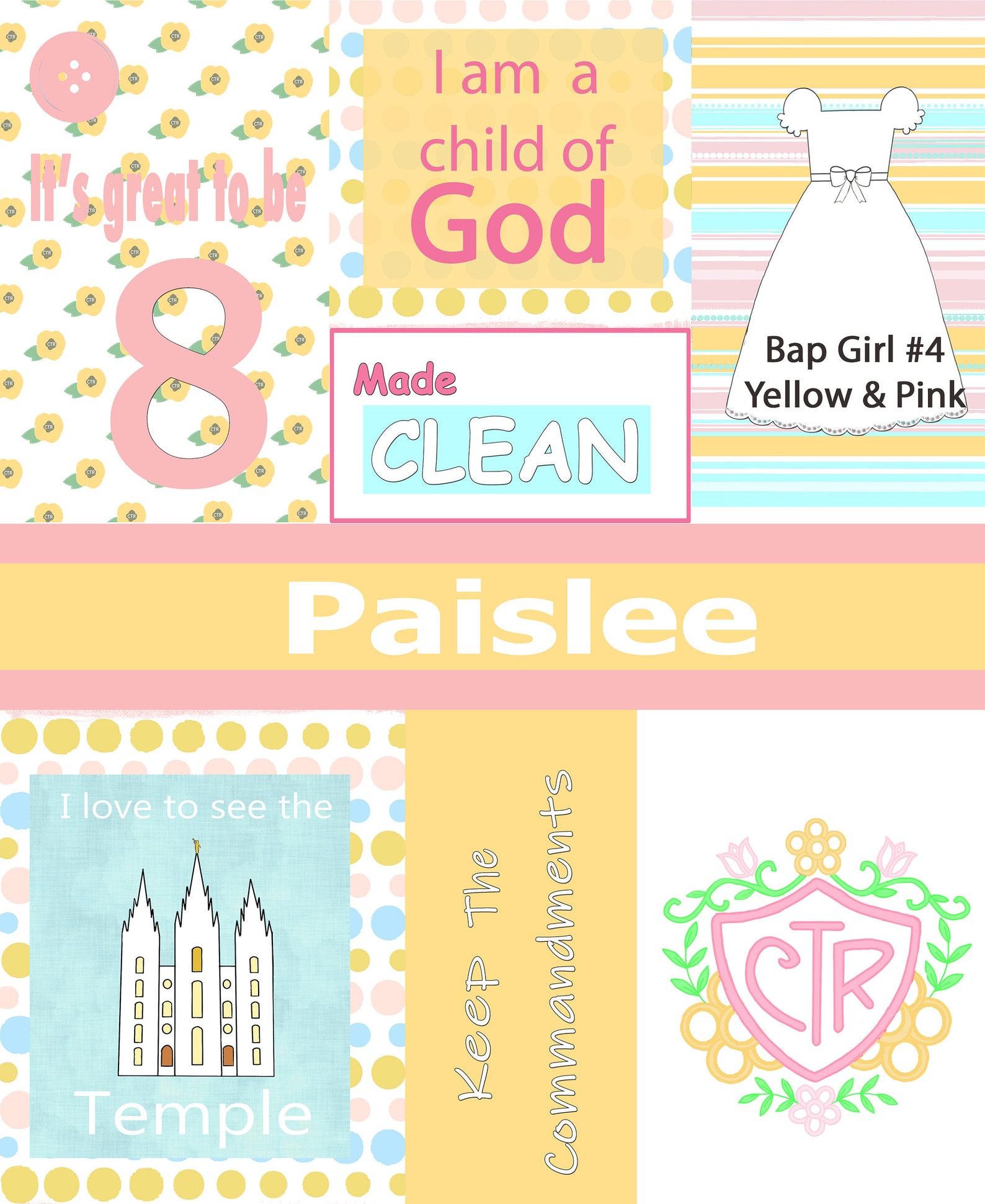 Personalized LDS Quilt Fabric PANEL for Baptism Quilt Blanket - Etsy