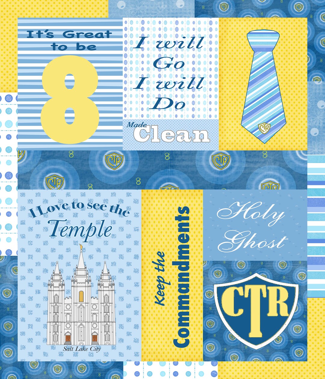 LDS Quilt Fabric Panel for Baptism Quilt NO NAME Will Be Printed and It ...