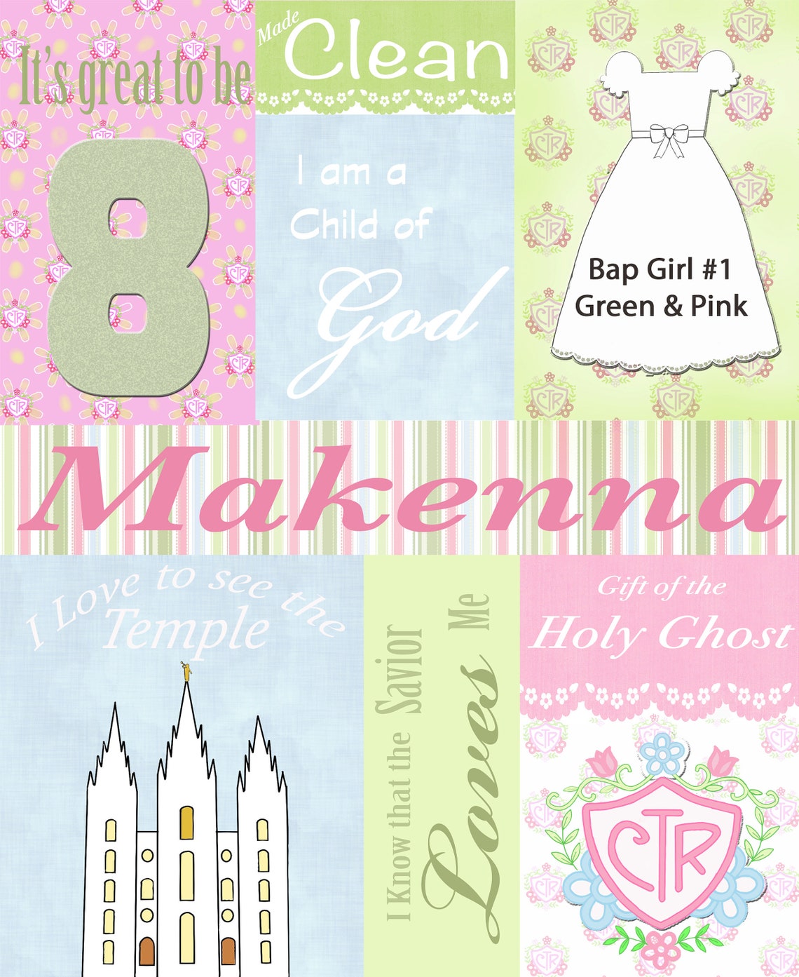 Personalized LDS Quilt Fabric PANEL for Baptism Quilt Blanket - Etsy