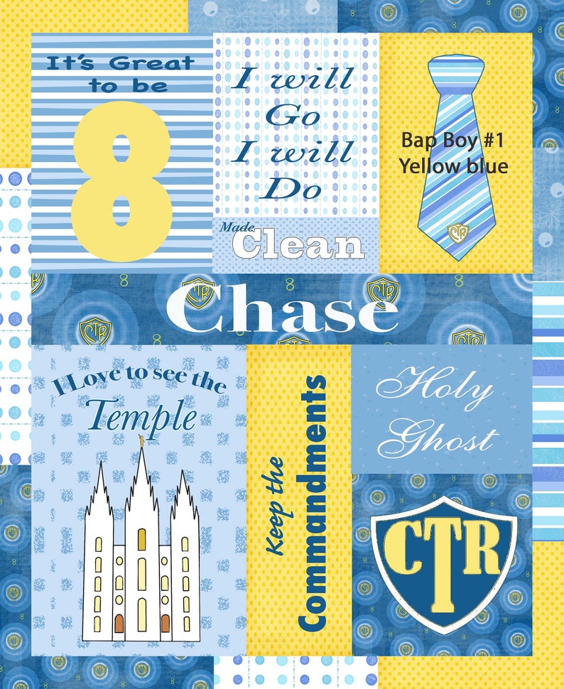 Personalized LDS Quilt Fabric PANEL for Baptism Quilt Blanket - Etsy