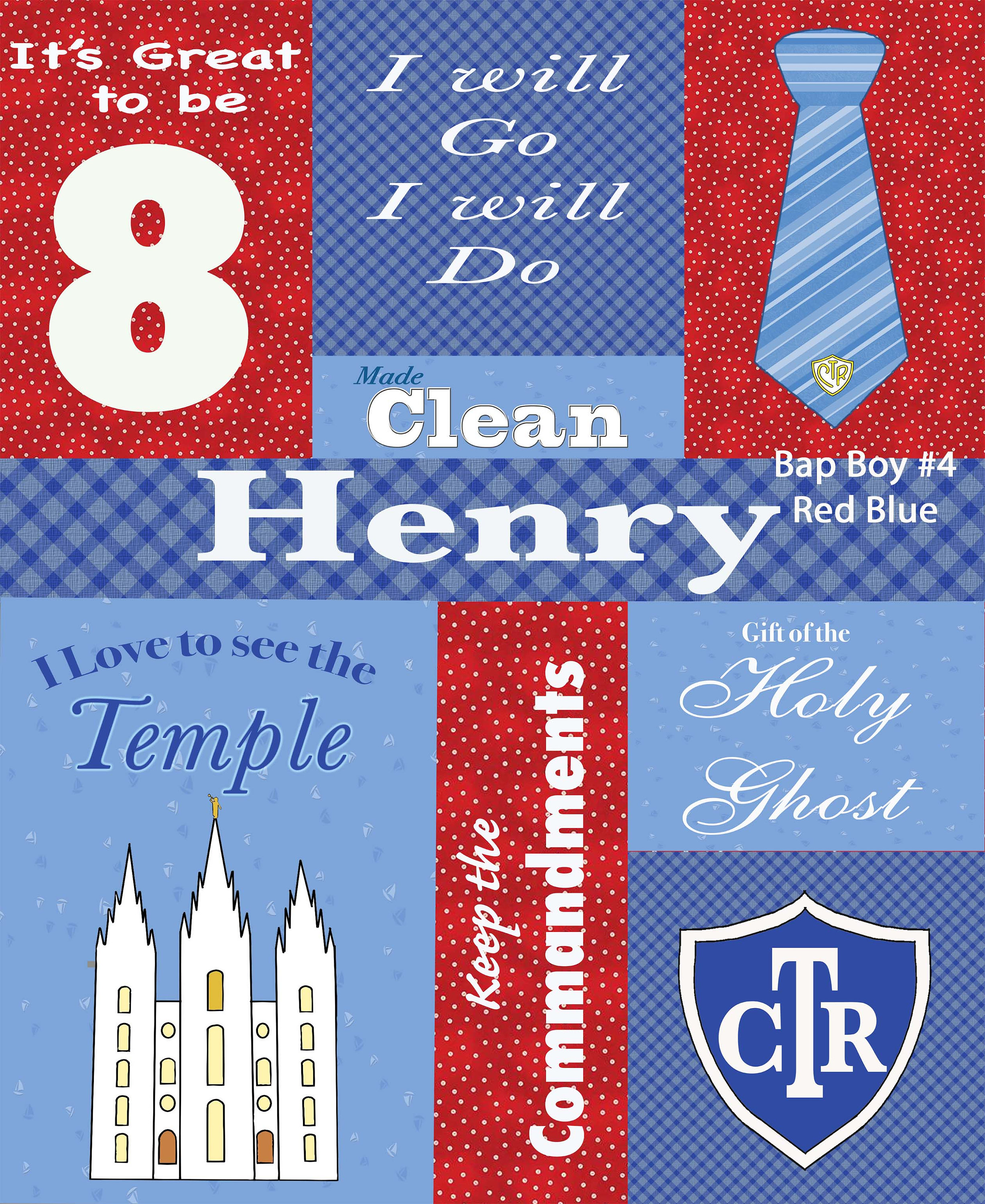 LDS Quilt Fabric Panel for Baptism Quilt NO NAME Will Be Printed and It ...