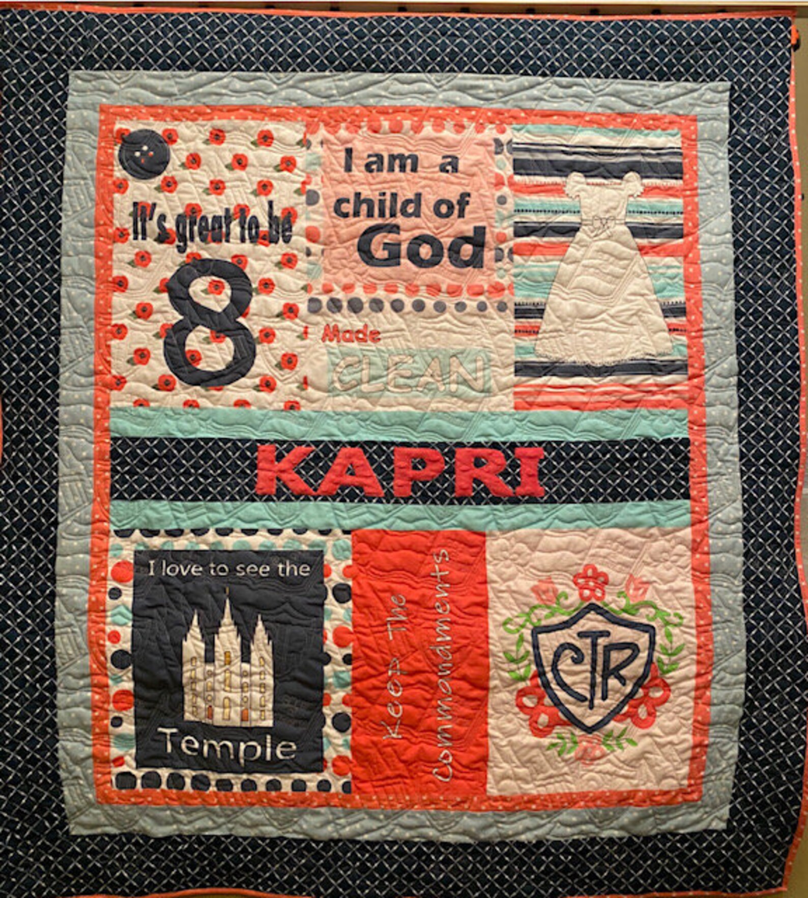 LDS Baptism Quilt or Missionary FINISHED Quilt Blanket Custom Made With ...